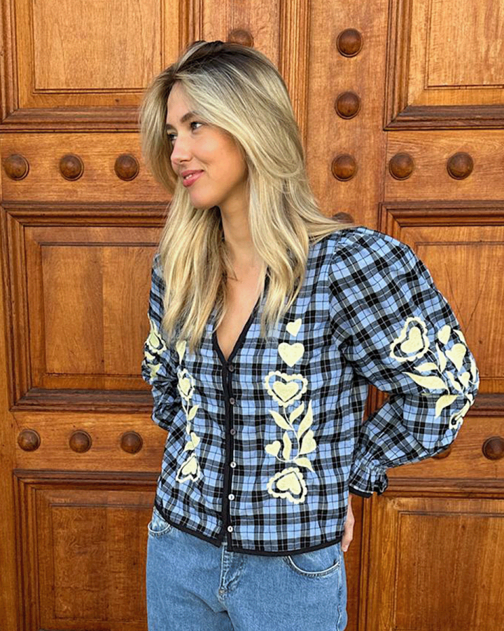 Sissel Edelbo Fran Top Blue Checks